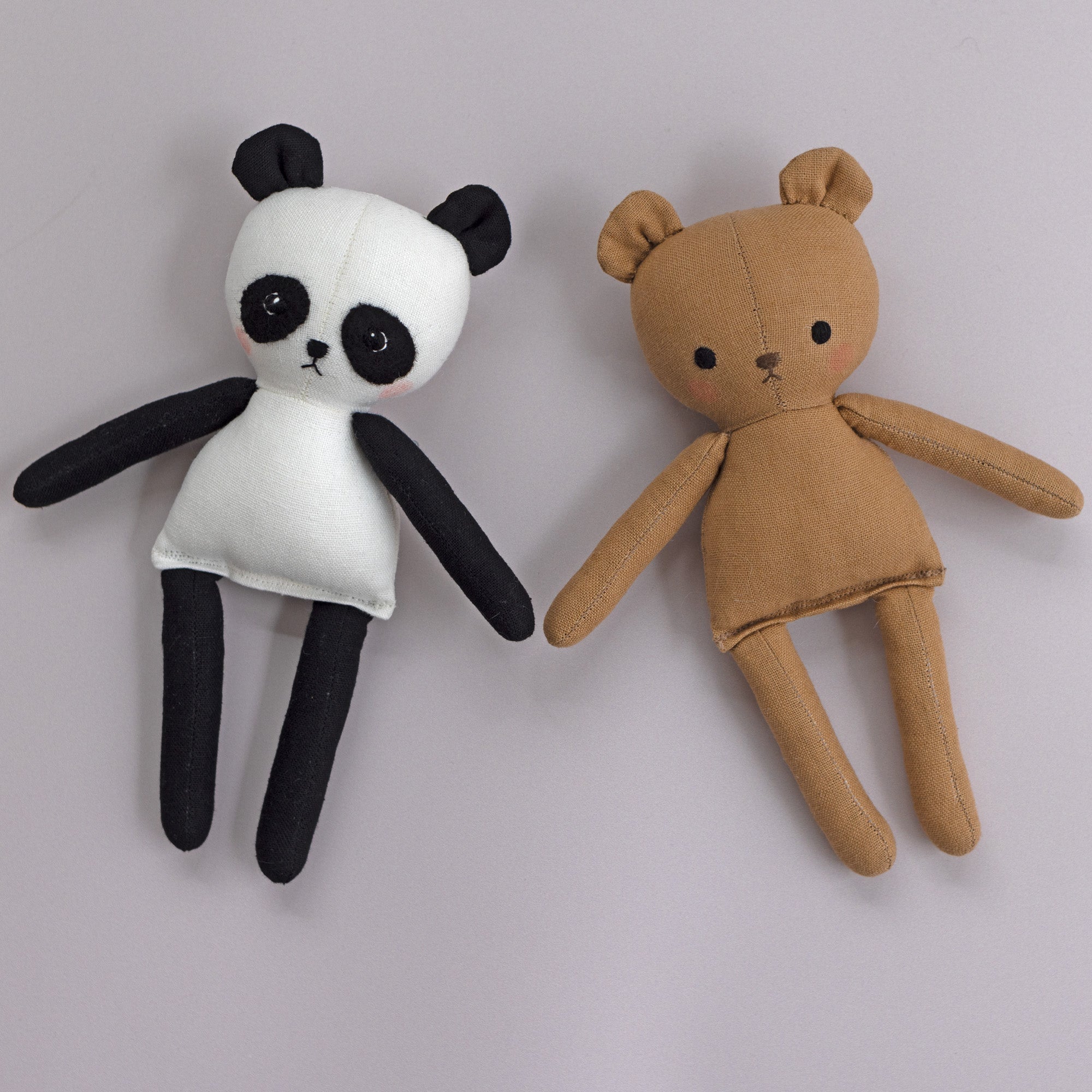 Baby bear and panda sewing pattern – Studio Seren