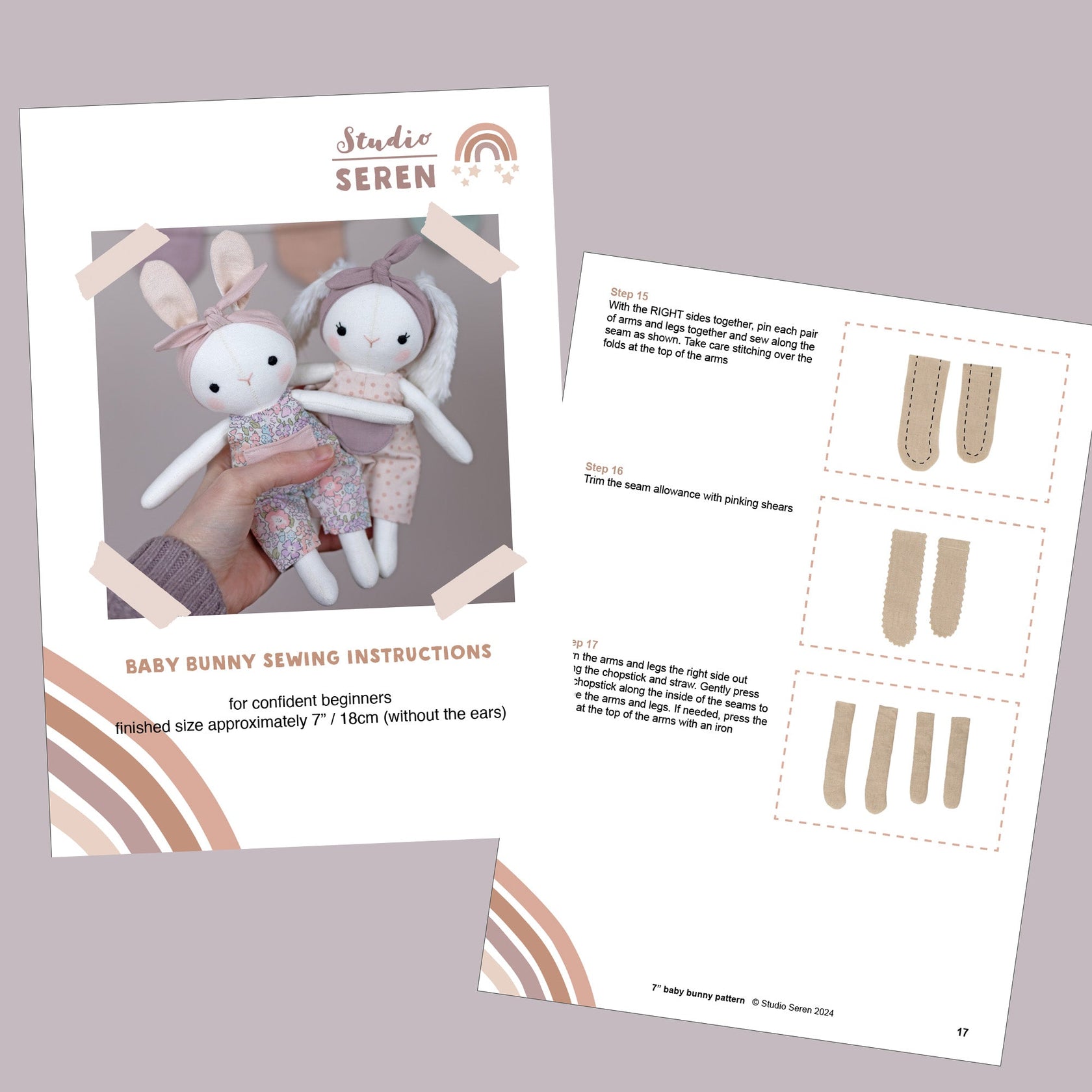 Baby bunny sewing pattern – Studio Seren